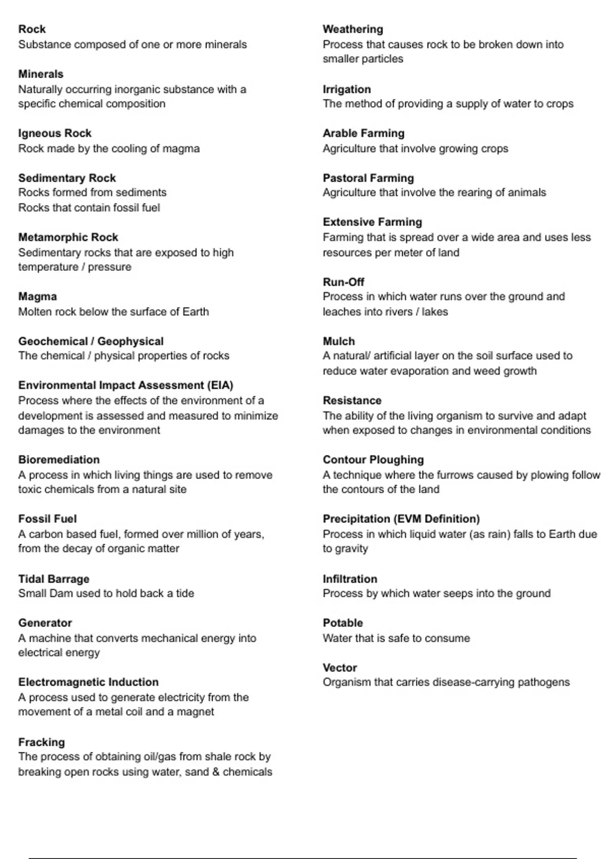 Summary IGCSE Environmental Management 0625 Definitions - IGCSE - Stuvia US