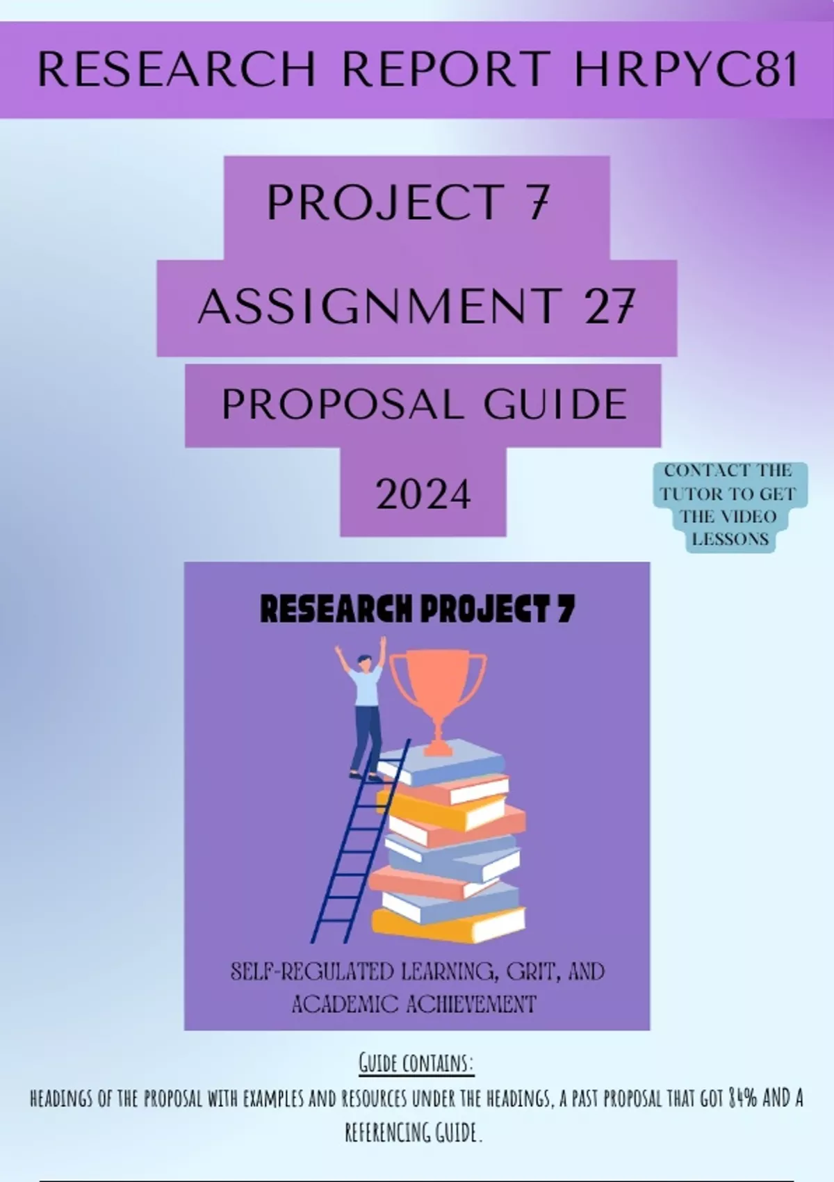 HRPYC81 Project 7 Assignment 27 2024 Proposal - Research report ...