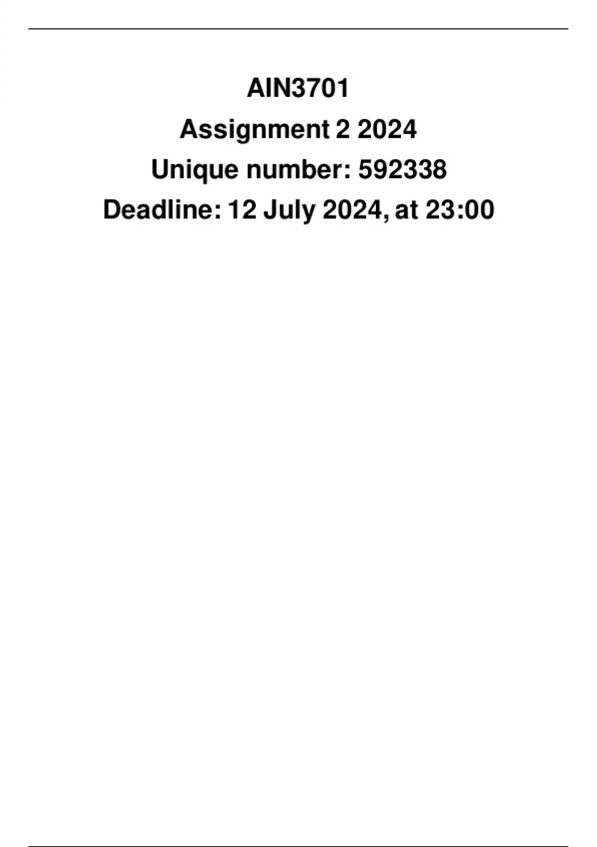 AIN3701 Assignment 2 DUE 12 July 2024 - Automation and data analysis ...
