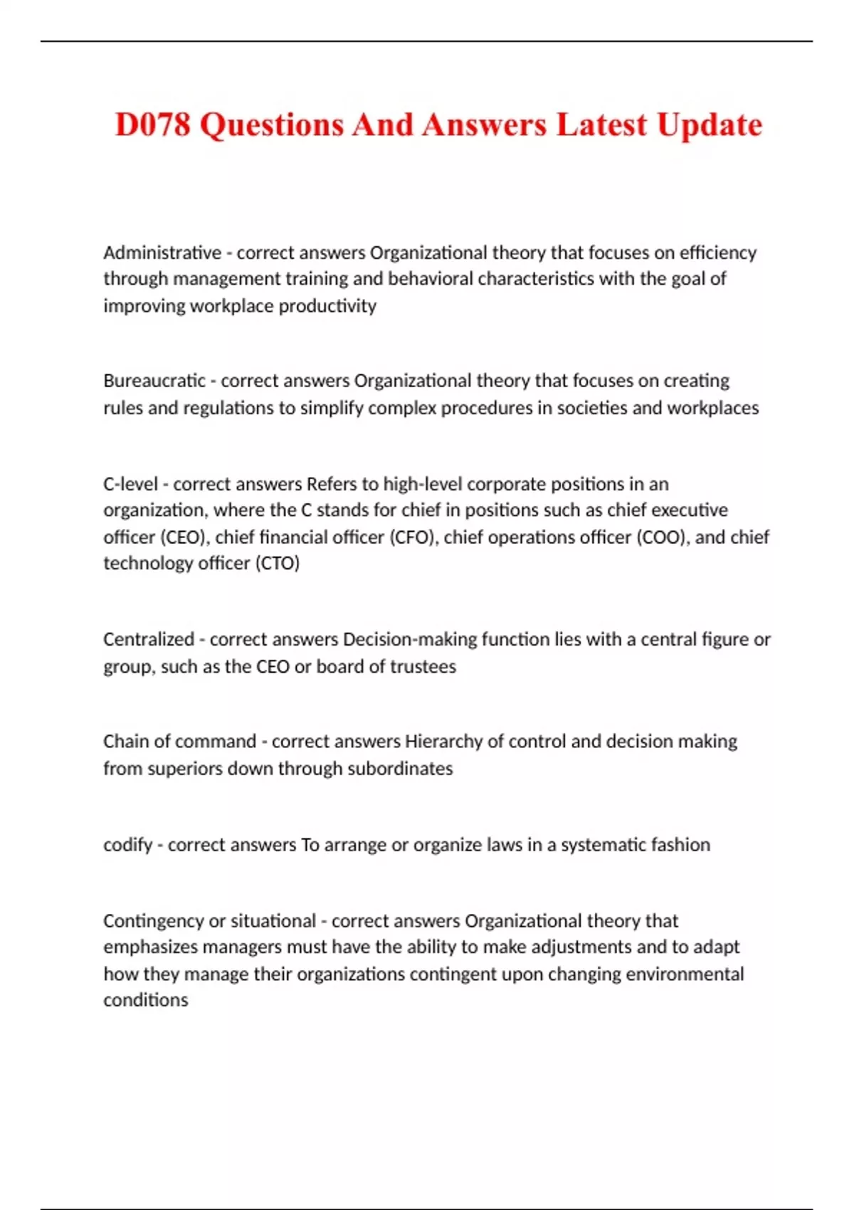 D078 (2025)!! - Stuvia US