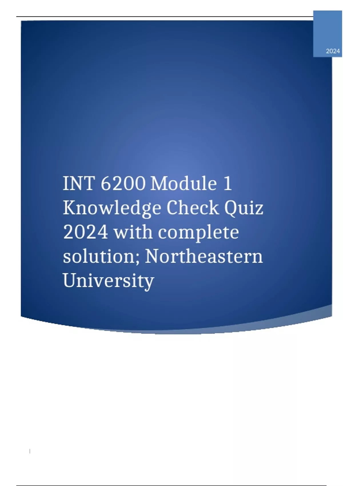 INT 6200 Module 1 Knowledge Check Quiz 2024 with complete solution ...