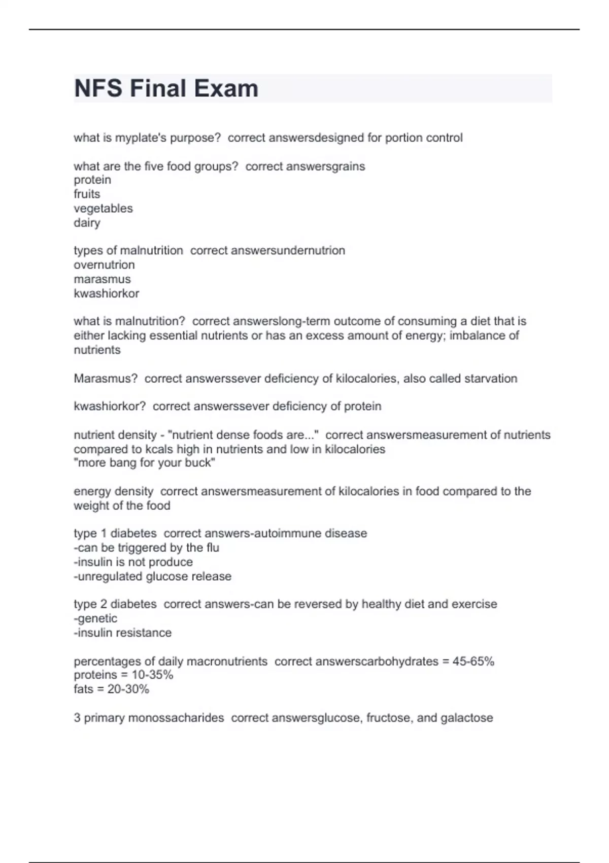 NFS Final Exam with 100% correct solutions 2024 - NFS Fi - Stuvia US
