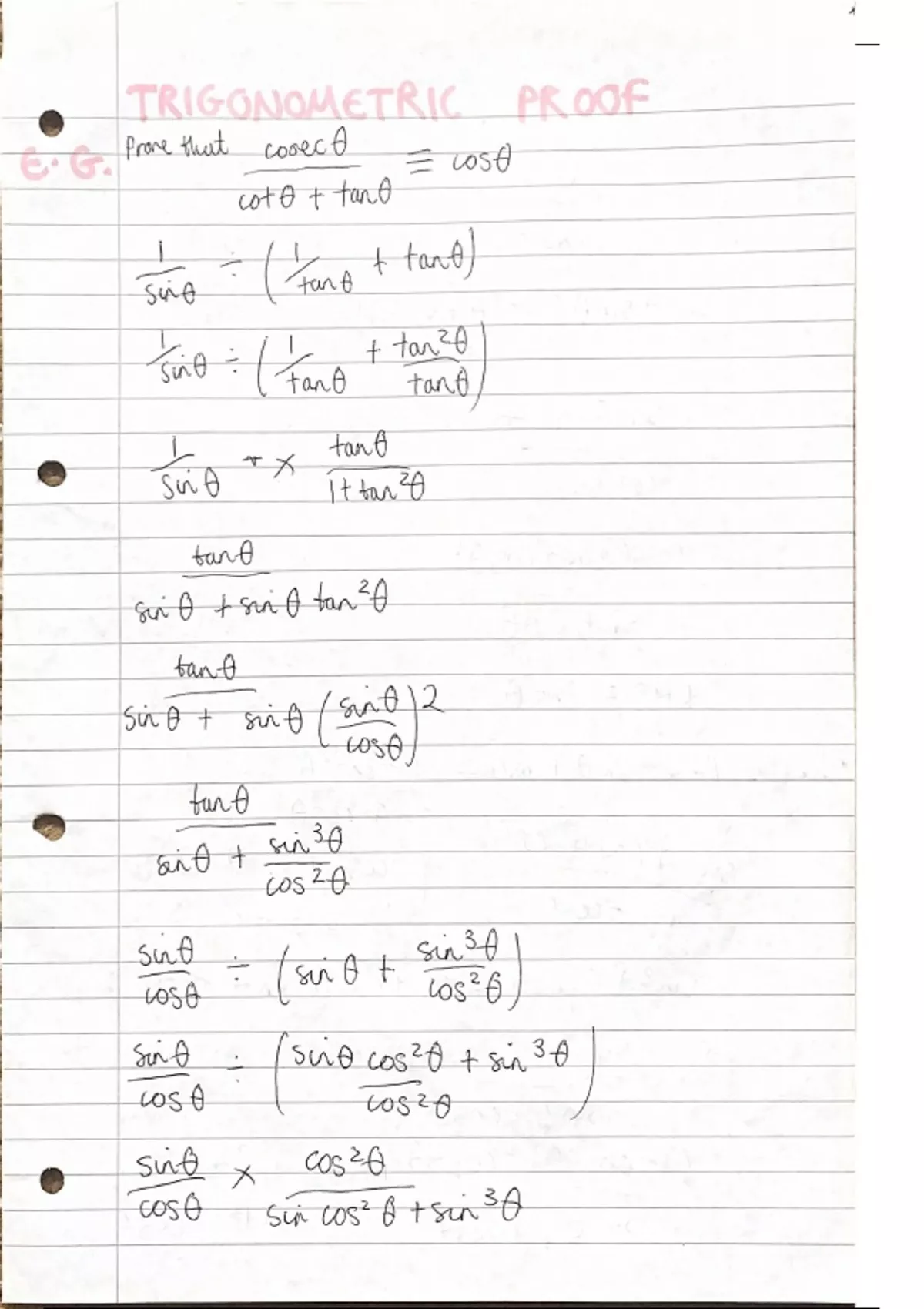 Summary Trigonometric Proof, Additional formulae- A* A level ...