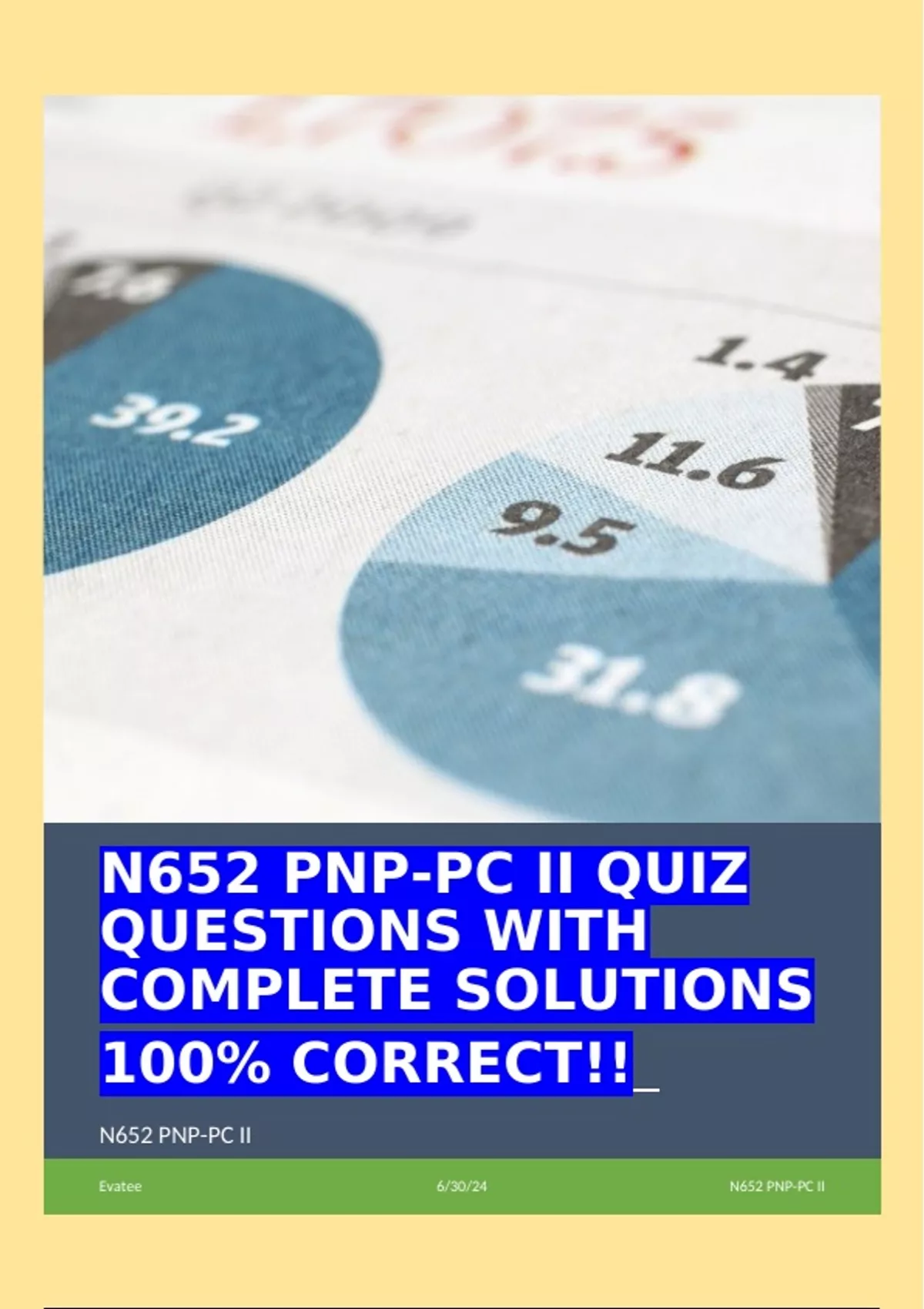 N652 PNP-PC II QUIZ QUESTIONS WITH COMPLETE SOLUTIONS 100% CORRECT ...