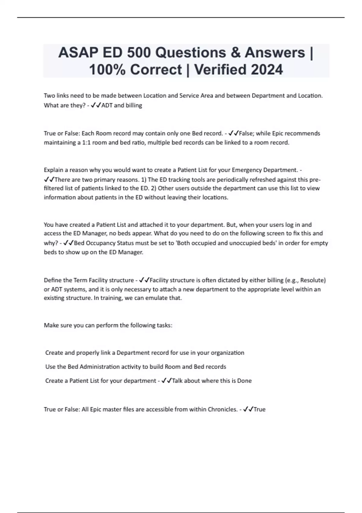 ASAP ED 500 Questions & Answers 100% Correct Verified 2024 ...