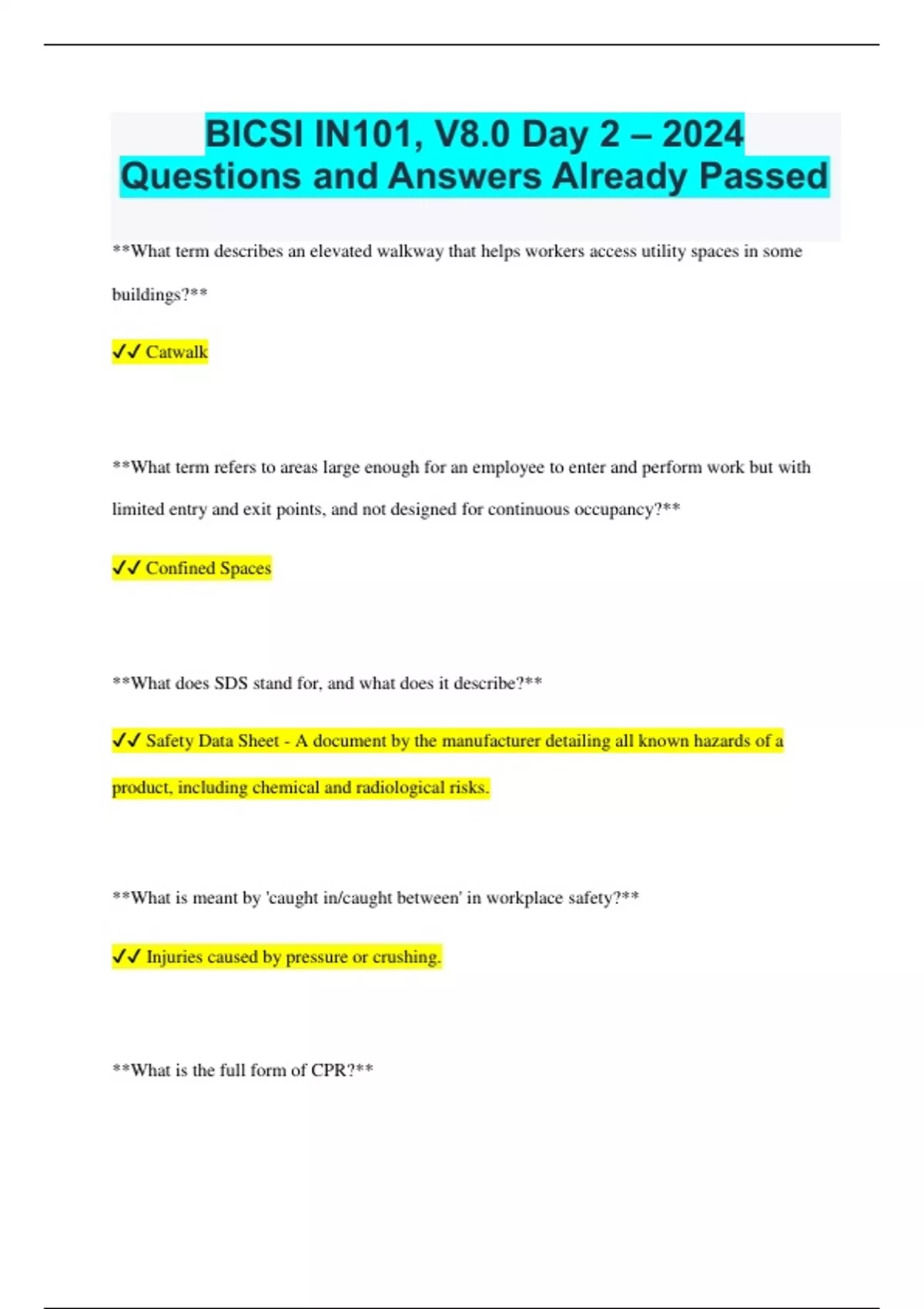 BICSI Bundled Exams Questions and Answers Latest Versions (2024/2025 ...