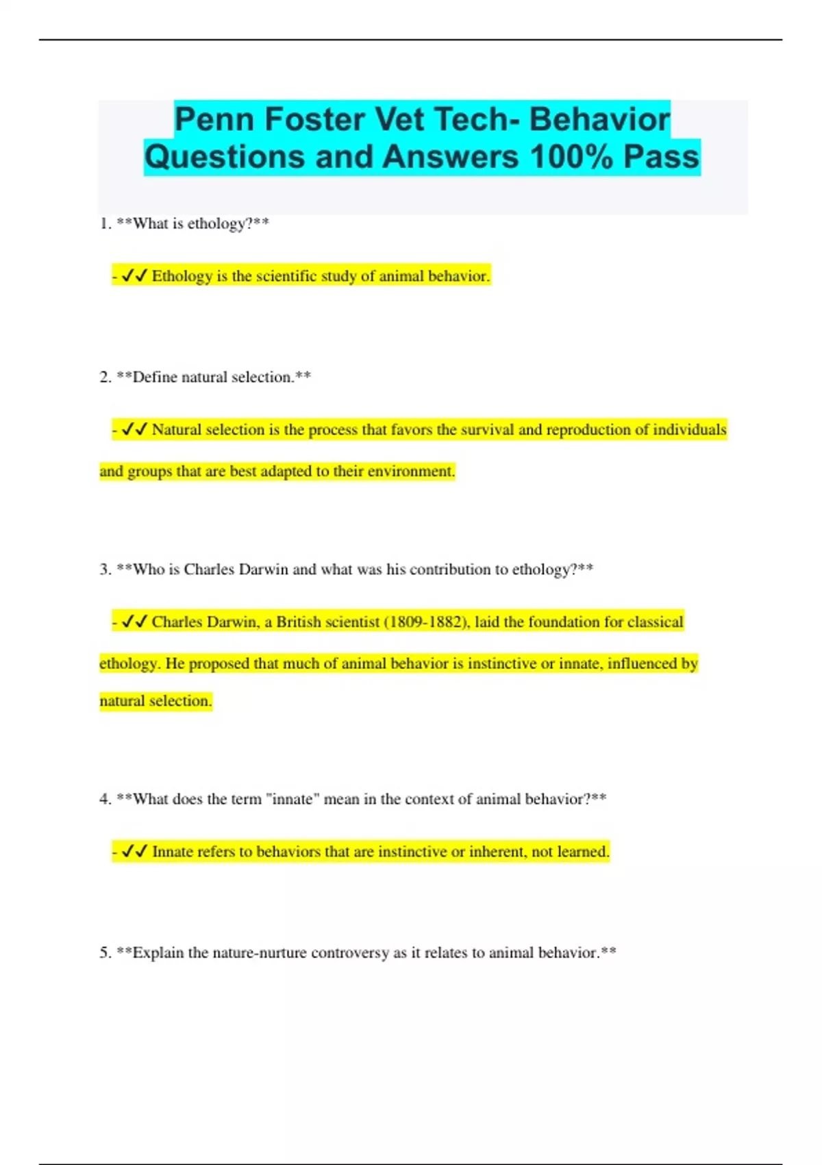 Penn Foster Pharmacology Bundled Exams Questions and Answers Latest ...