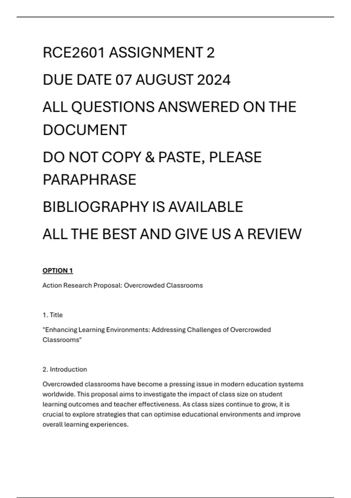 RCE2601 ASSIGNMENT 2 (2024) Due Date: 07 AUGUST 2024 - RESEARCH ...