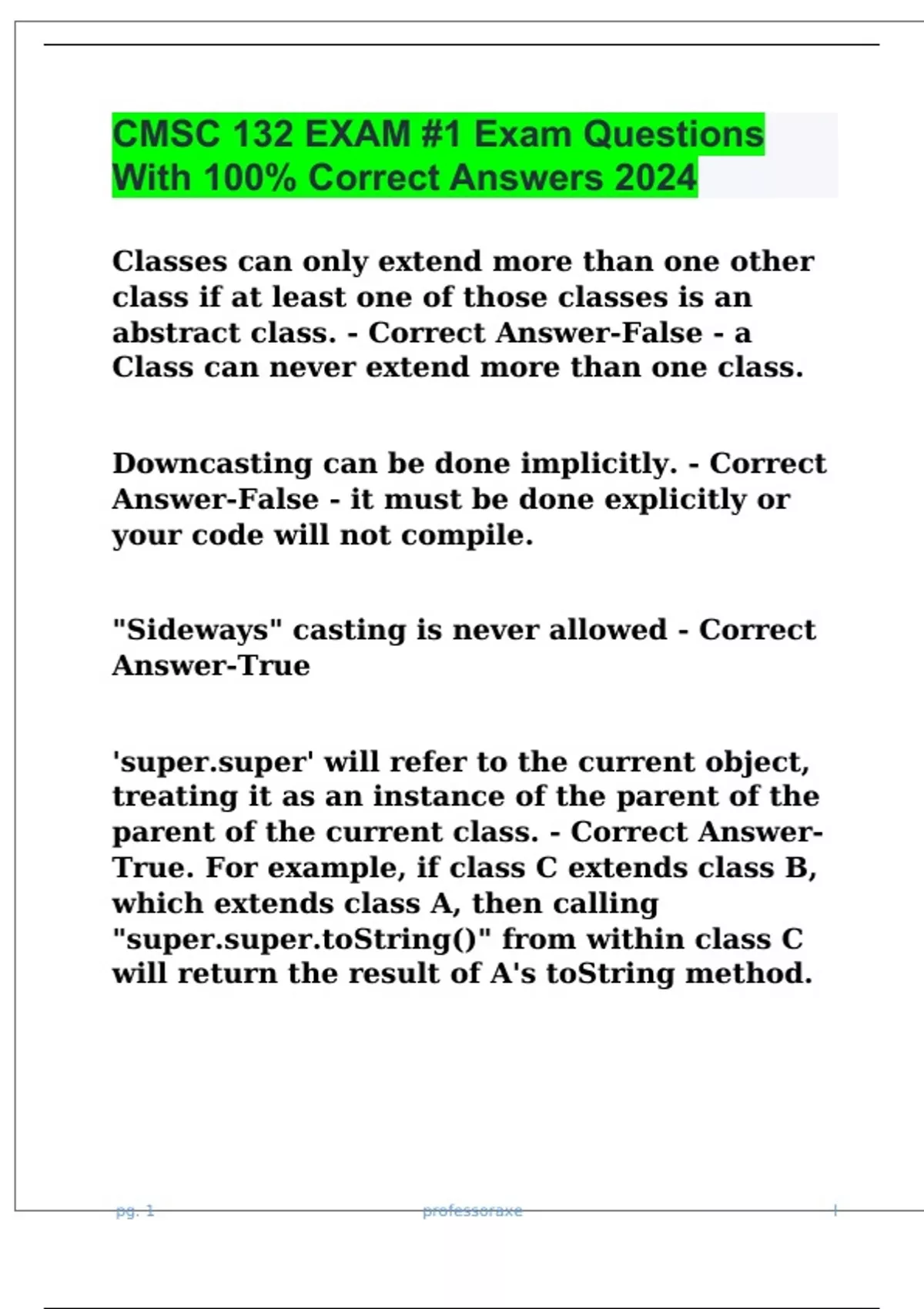 Package deal for CMSC 132 Exam review Questions with 100% Correct ...