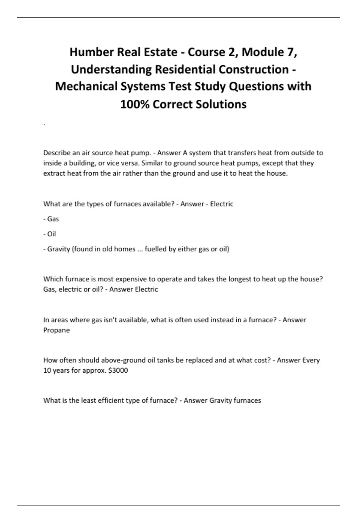 Humber Real Estate - Course 2, Module 7, Understanding Residential ...