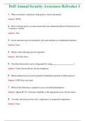 DoD Annual Security Awareness Refresher 1 (Latest 2024) Questions With ...