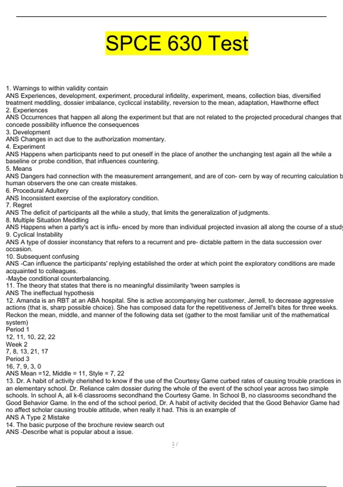 SPCE 630 Midterm Exam Questions and Answers (2024 / 2025) (Verified ...