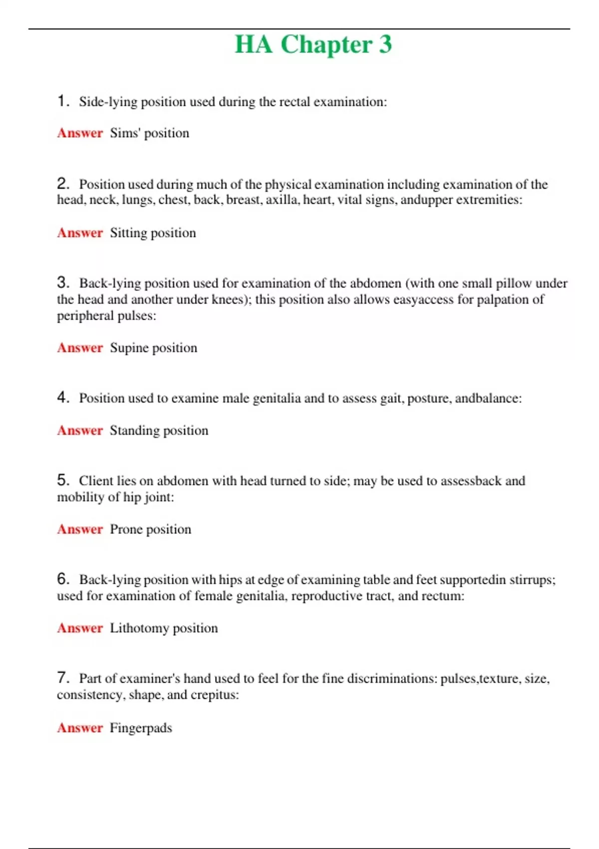 HA Chapter 3 (Latest 2024) Questions With Complete Grade A+ Answers ...