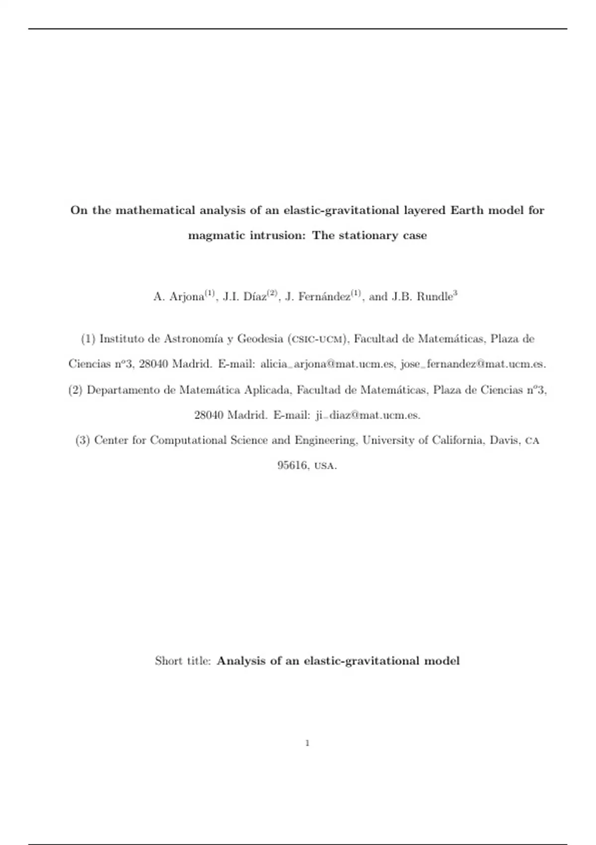 On the mathematical analysis of an elastic-gravitational layered Earth ...