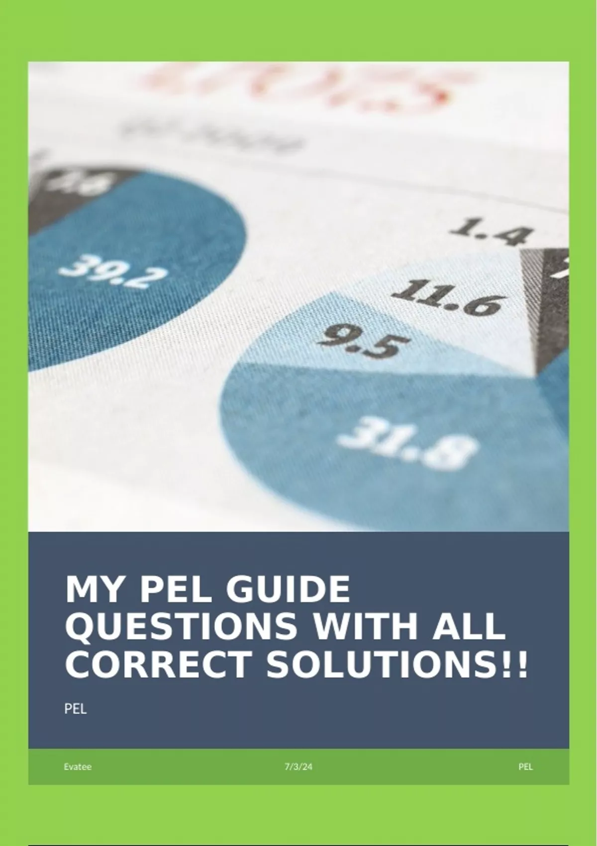 MY PEL GUIDE QUESTIONS WITH ALL CORRECT SOLUTIONS!! - PEL - Stuvia US