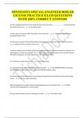 MINNESOTA SPECIAL ENGINEER BOILER LICENSE PRACTICE EXAM QUESTIONS WITH ...