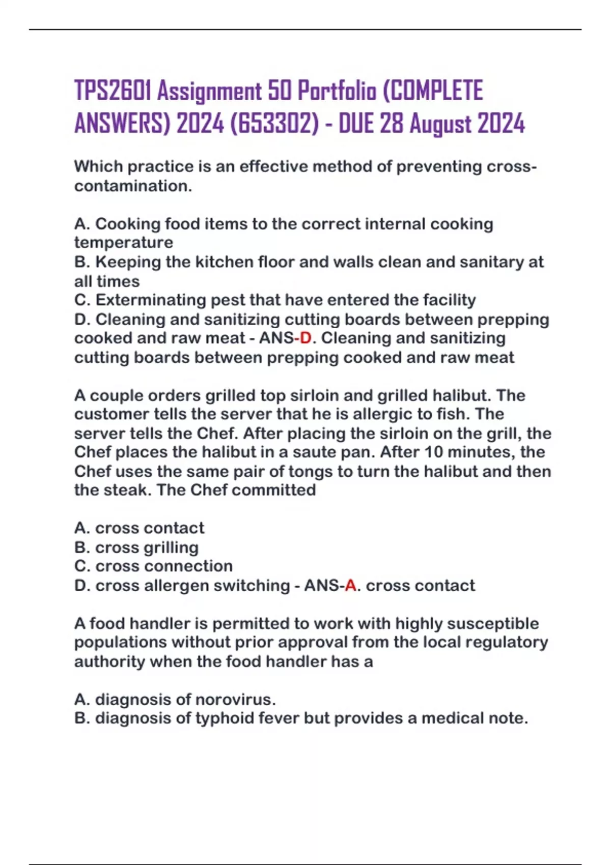 TPS2601 Assignment 50 Portfolio (COMPLETE ANSWERS) 2024 (653302) - DUE ...