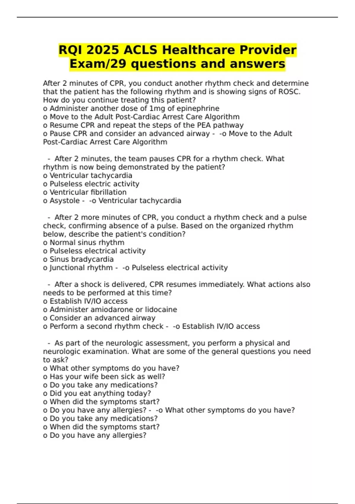 RQI 2025 ACLS Healthcare Provider - RQI 2025 ACLS Healthcare Provider ...