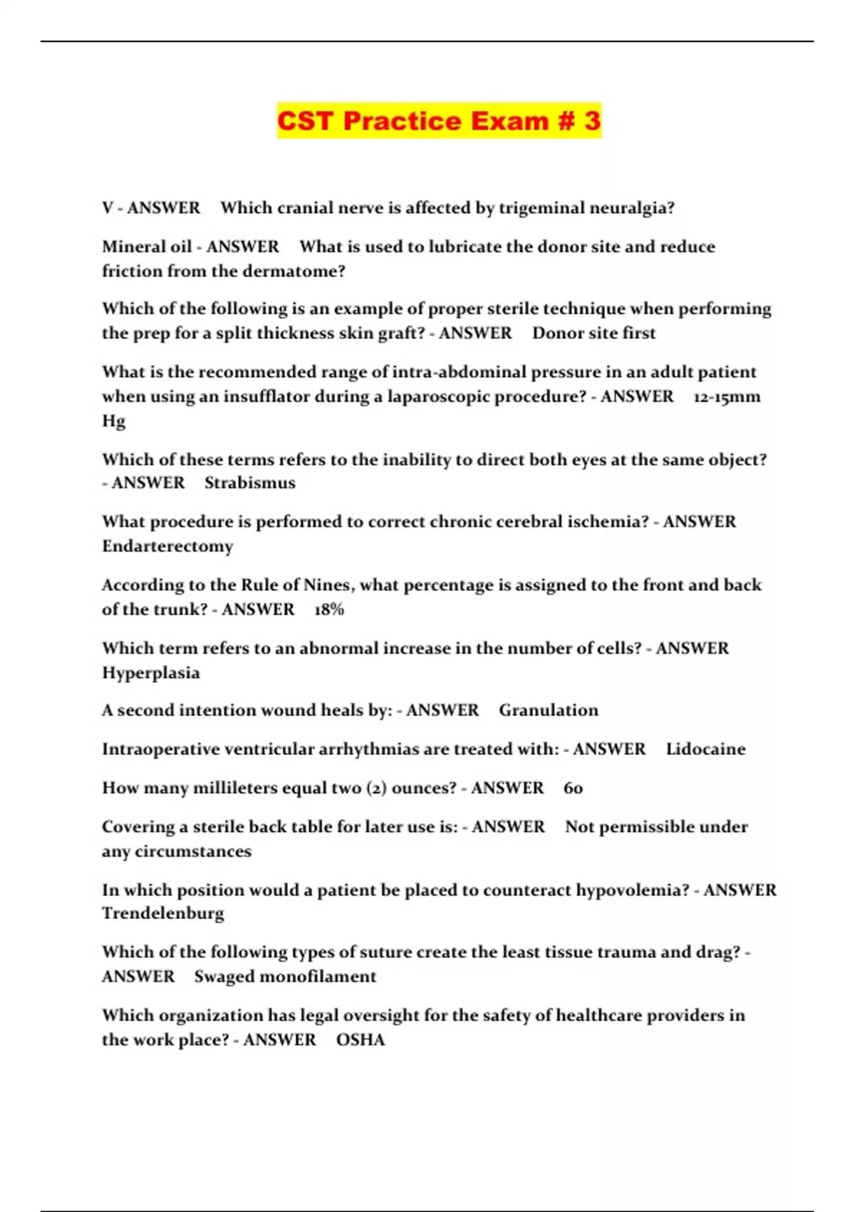 All CST ACTUAL EXAM QUESTIONS AND ANSWERS (2024/2025) 100% VERIFIED ...