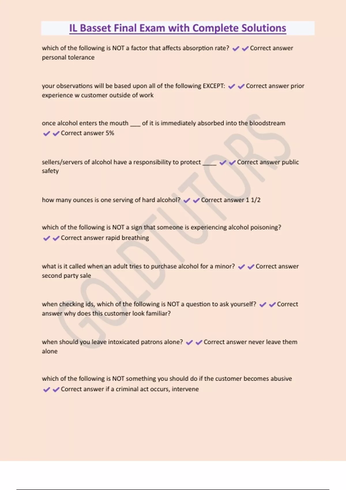 Basset Bundled Exams with Complete Solutions - Stuvia US