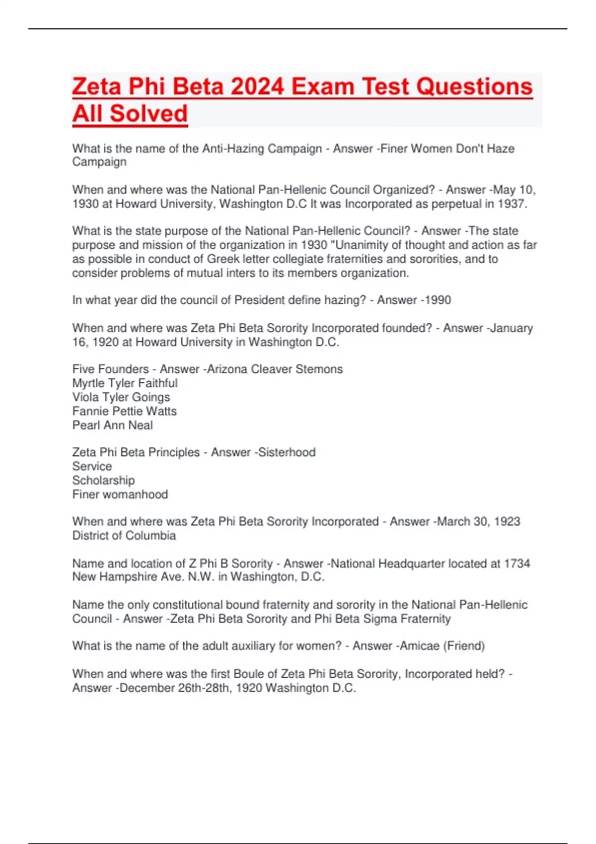 Zeta Phi Beta 2024 Exam Test Questions All Solved - Zeta Phi Beta ...