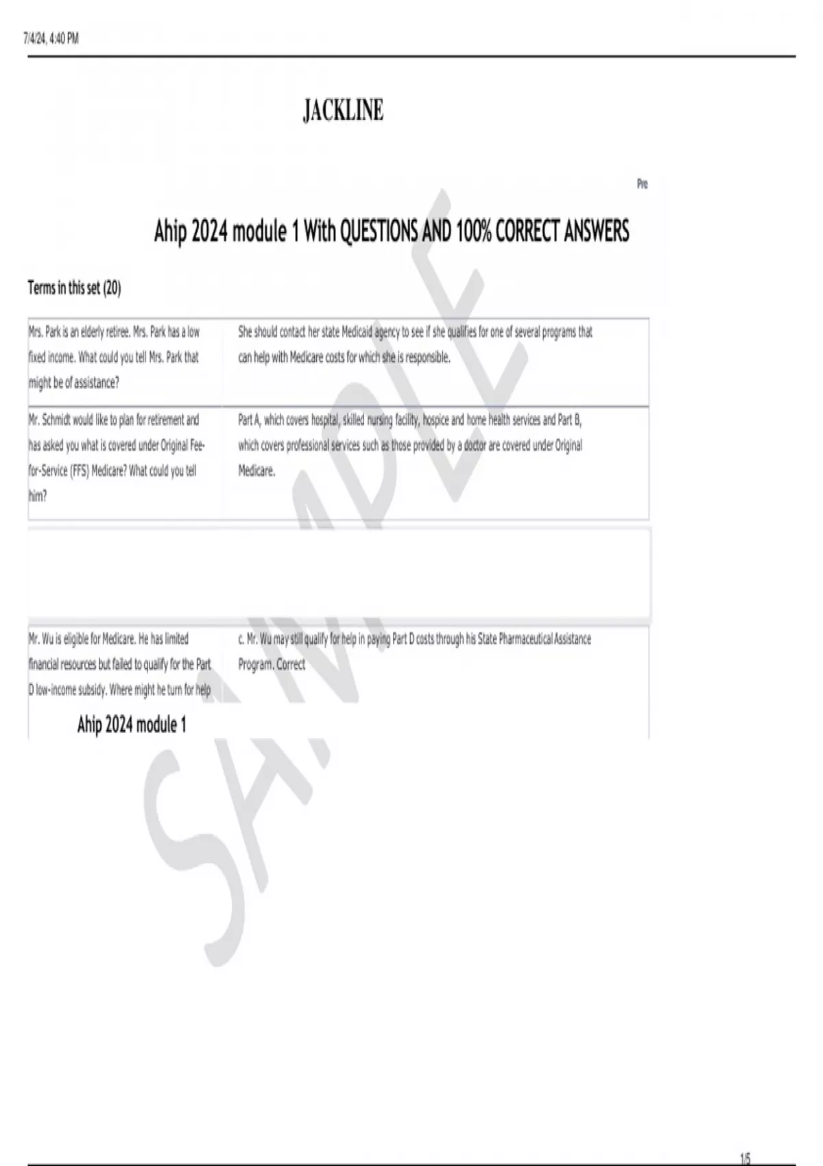 Ahip 2024 module 1 With QUESTIONS AND 100% CORRECT ANSWERS - 2024 AHIP - Stuvia US