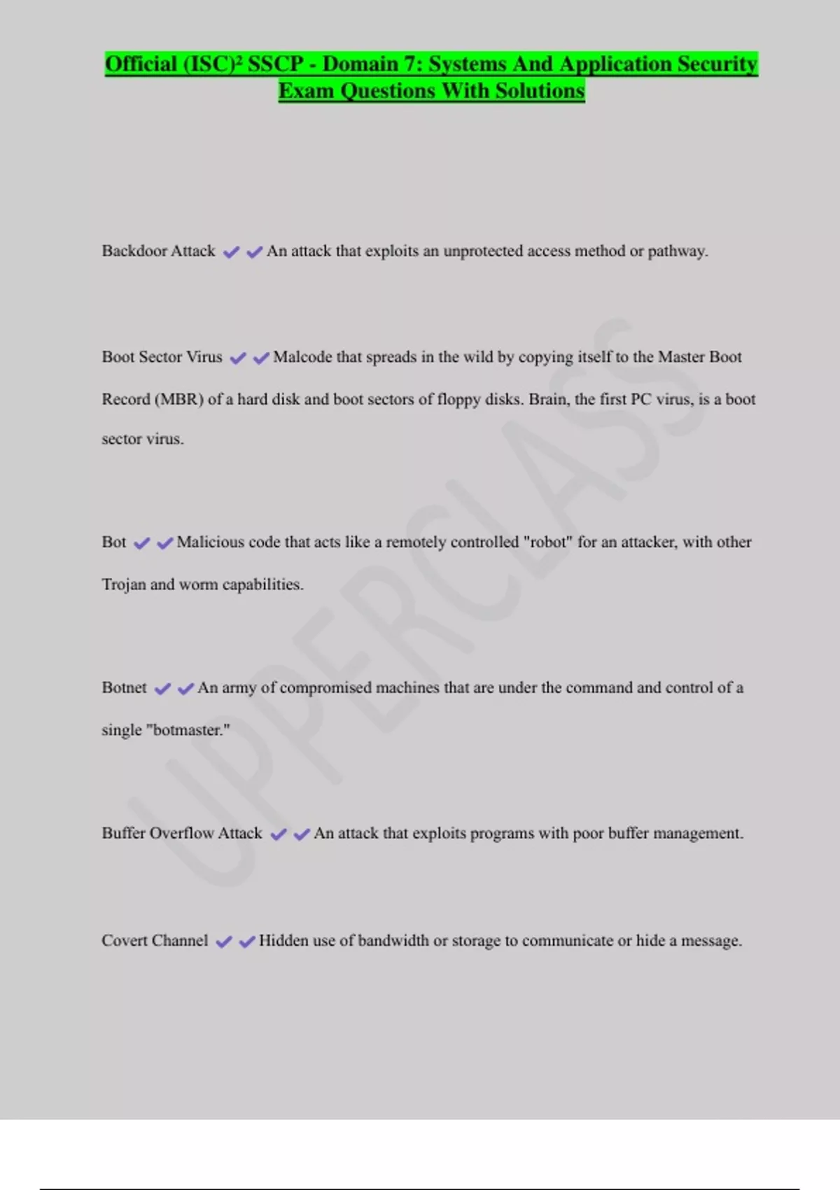 Official (ISC)² SSCP - Domain 7: Systems And Application Security Exam ...