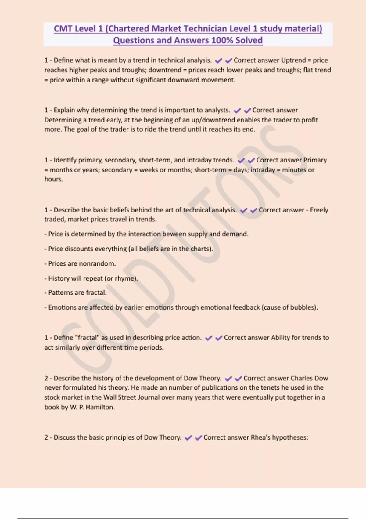 CMT Level 1 (Chartered Market Technician Level 1 study material ...