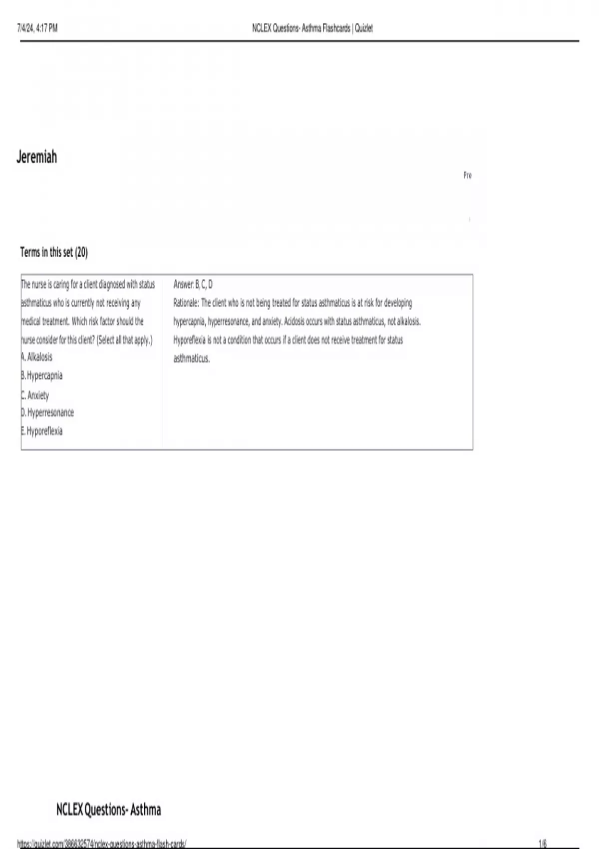 NCLEX Questions- Asthma Flashcards _ 100- SURE ANSWERS-1-.pdf - HSA ...