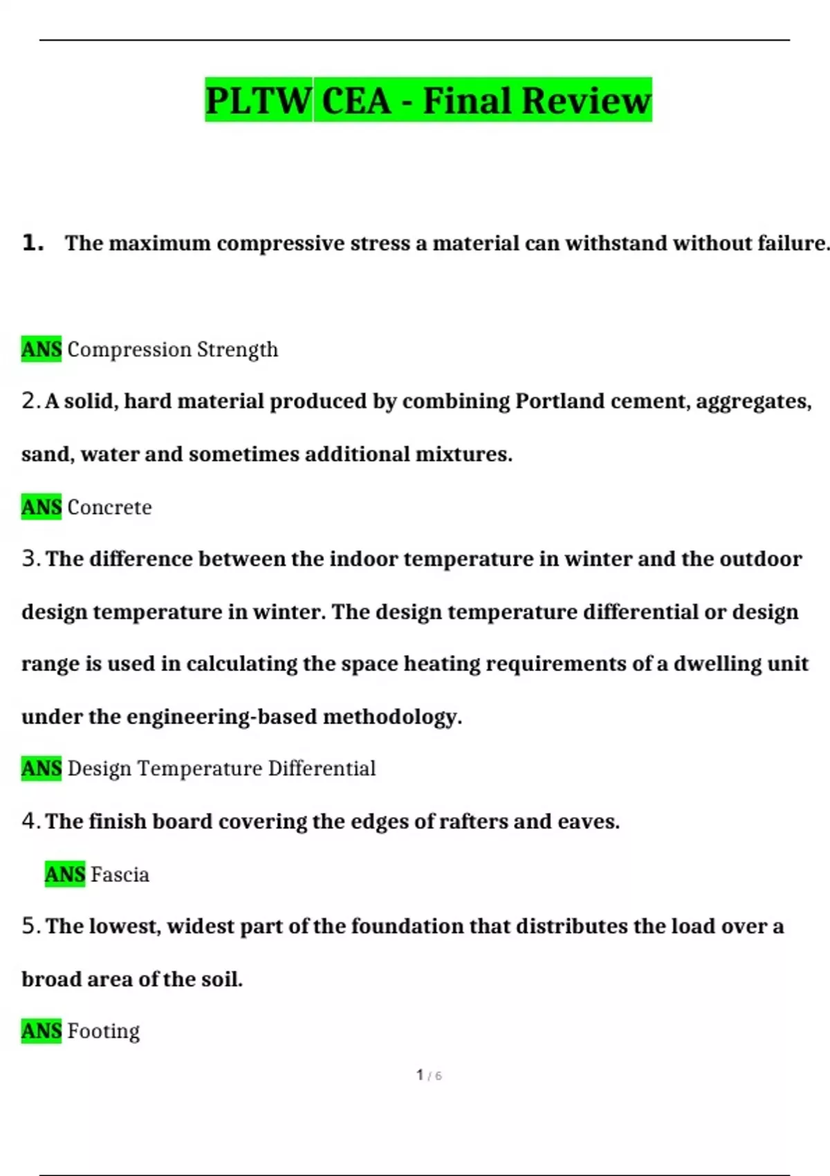 PLTW CEA - Final Review Questions and Answers Latest (2024 / 2025 ...
