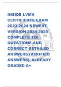INSIDE LVMH CERTIFICATE EXAM NEWEST VERSION COMPLETE 120 QUESTIONS AND CORRECT DETAILED ANSWERS ...