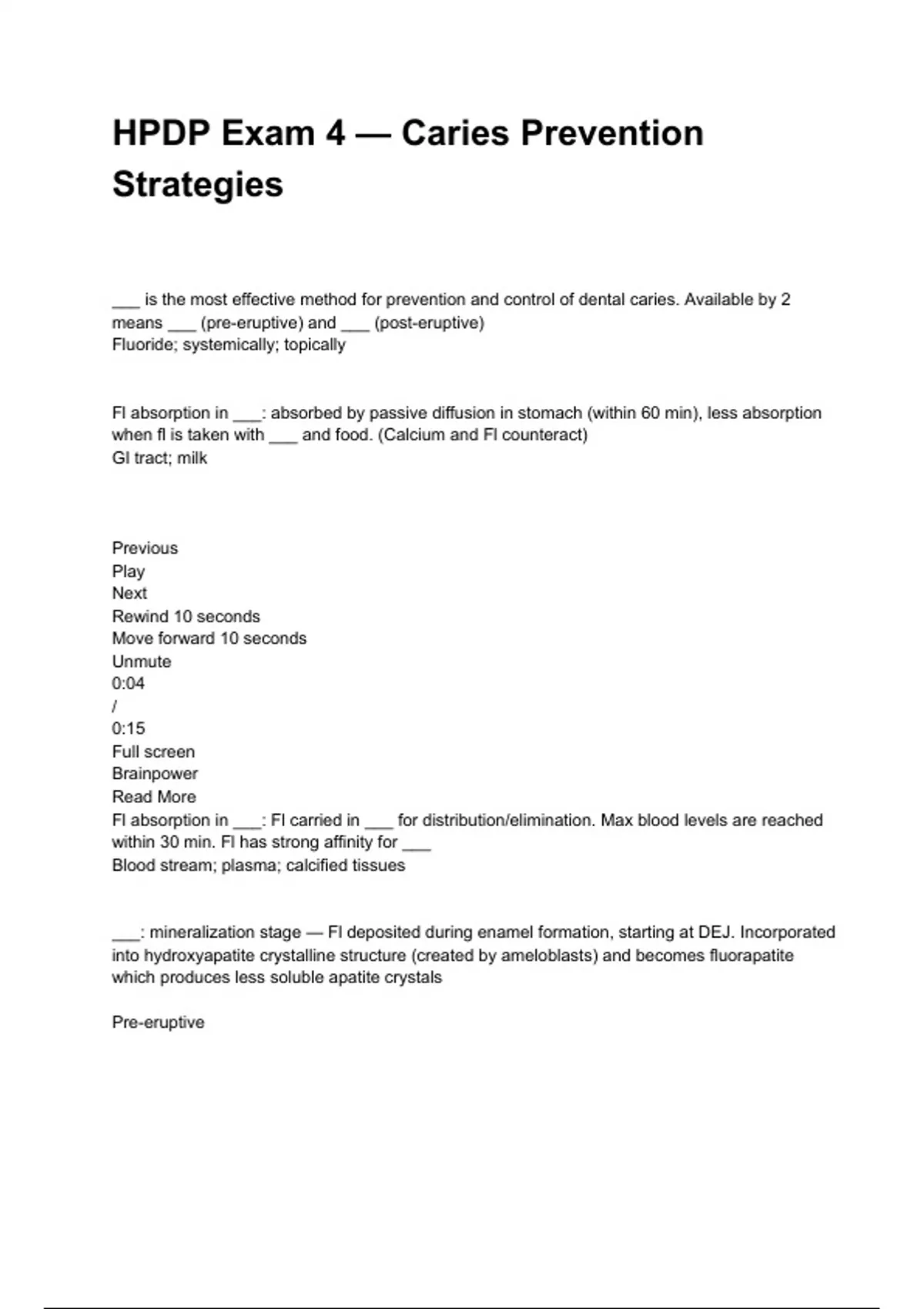 HPDP Exam 4 — Caries Prevention Strategies questions and answers rated ...