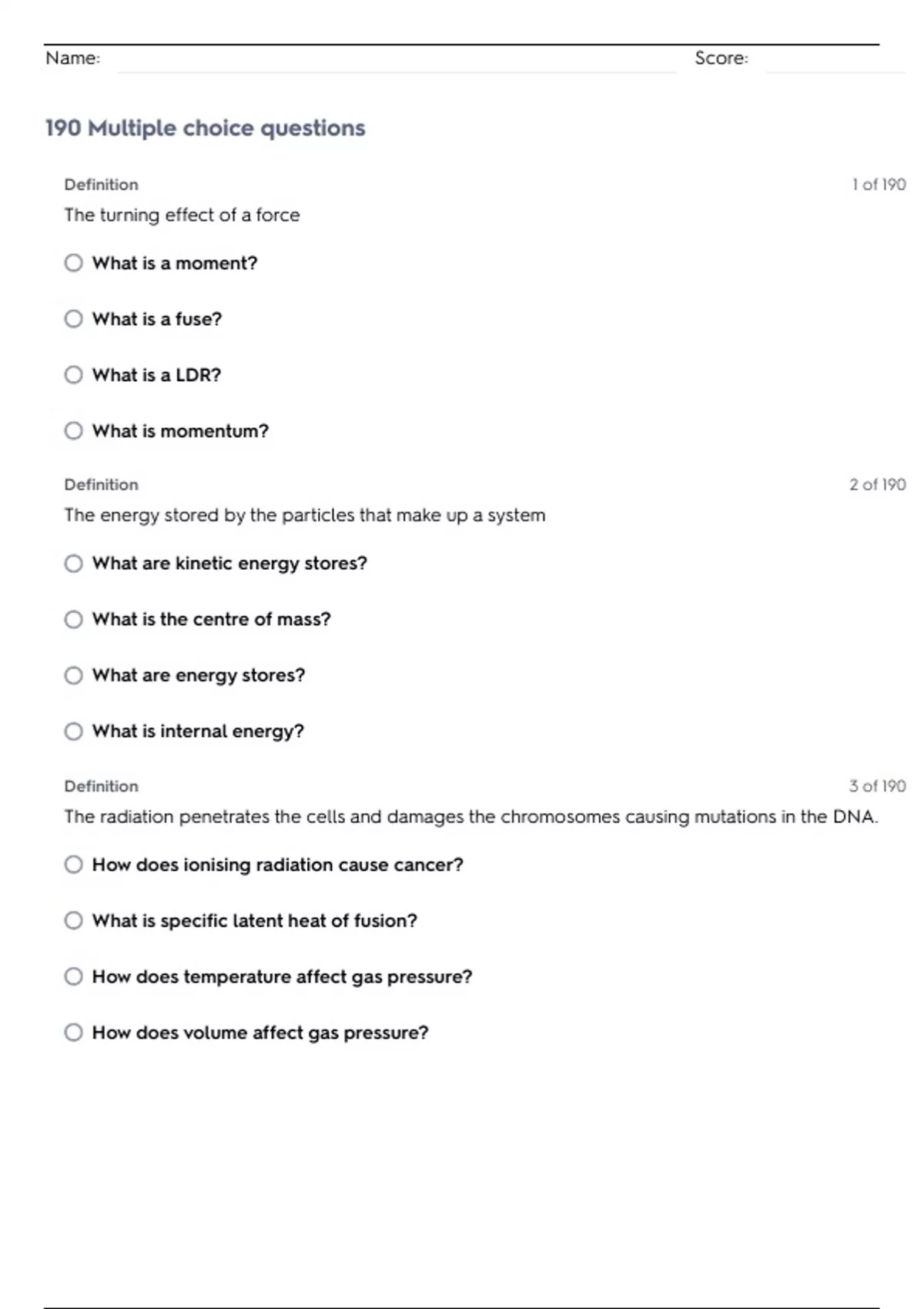 AQA GCSE COMBINED SCIENCE: TRILOGY Higher Tier Physics Paper 1H May ...