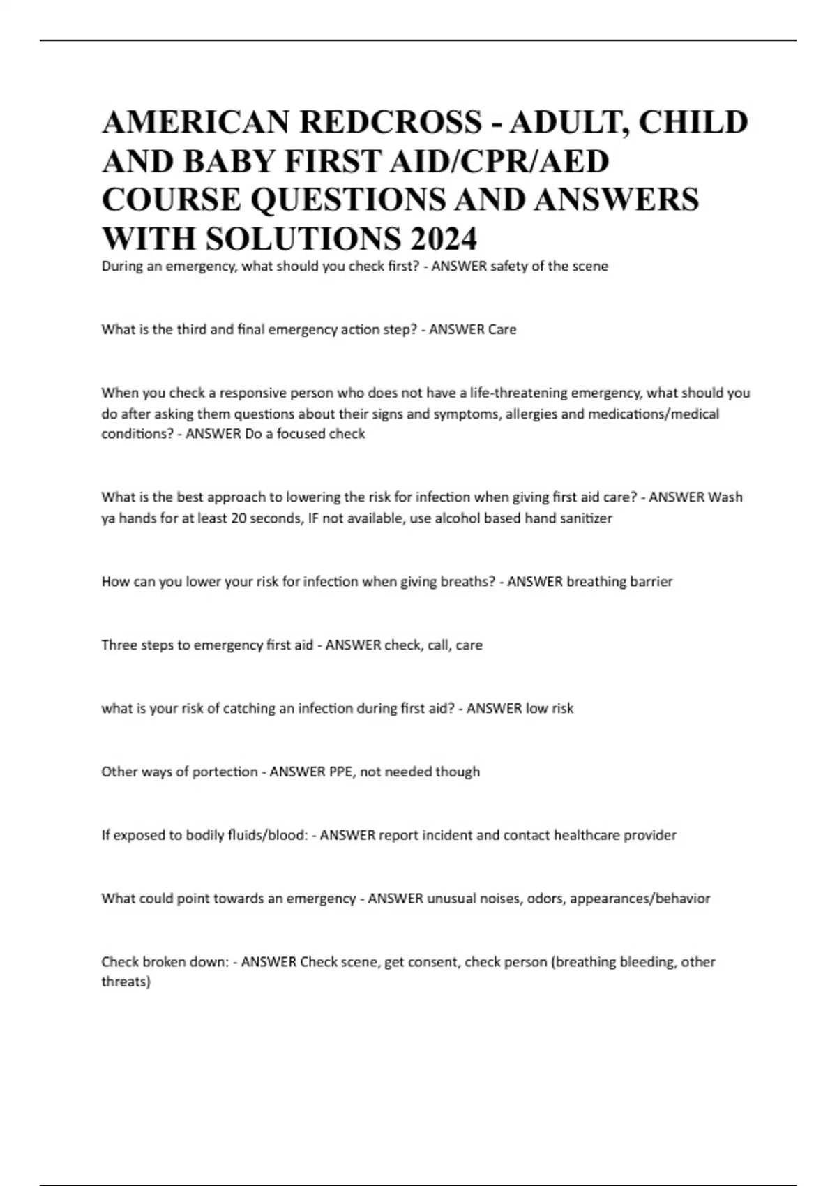 AMERICAN REDCROSS - ADULT, CHILD AND BABY FIRST AID/CPR/AED COURSE ...