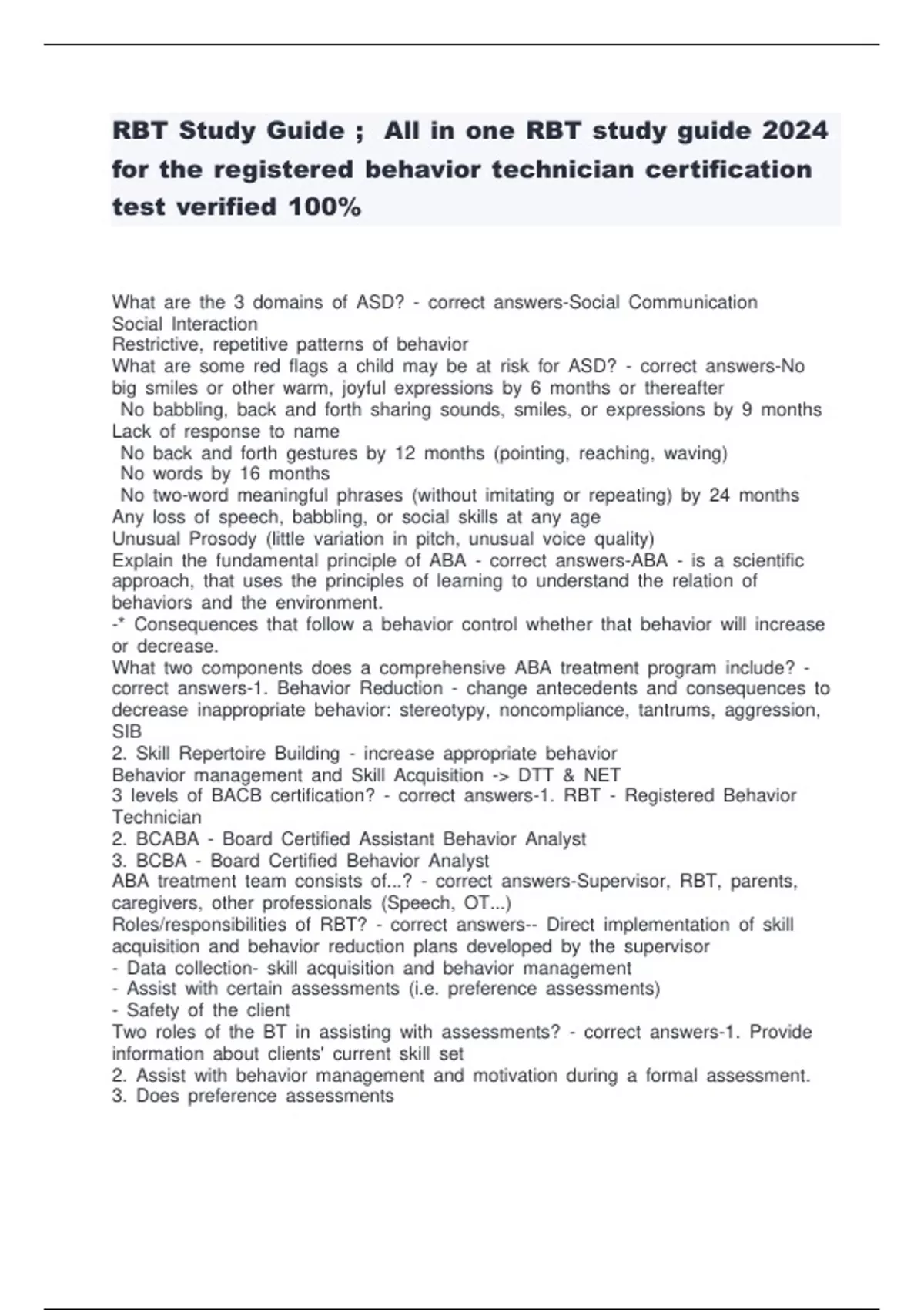 Rbt All quiz module s questions and answers correct and verified 100% ...