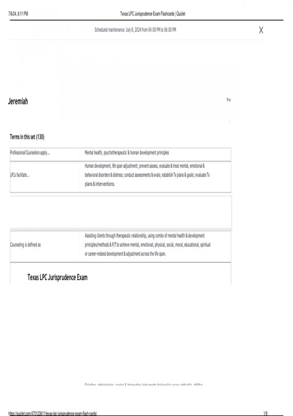 Texas LPC Jurisprudence Exam Flashcards _ 100- SURE ANSWERS-1-.pdf ...