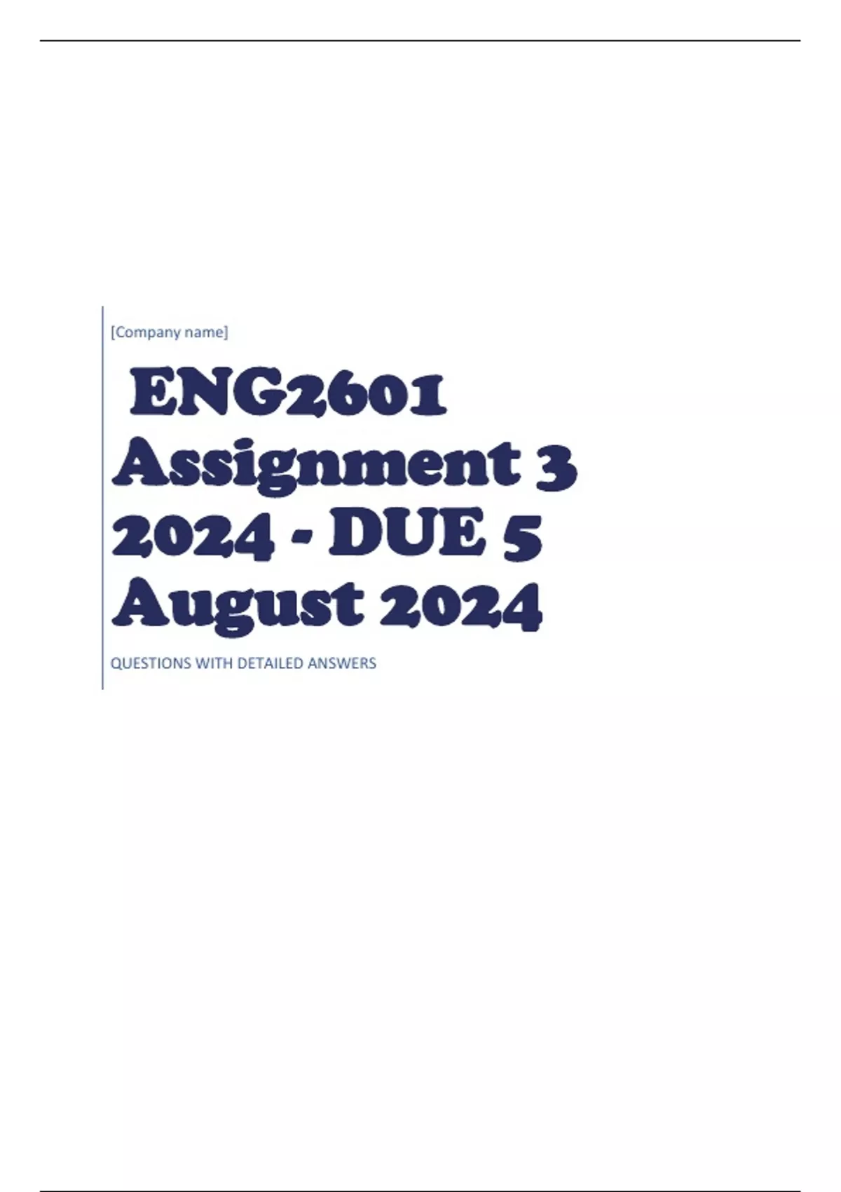 ENG2601 Assignment 3 2024 - DUE 5 August 2024 - Applied English ...