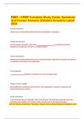 RIMS - CRMP Complete Study Guide; Questions and Correct Answers ...