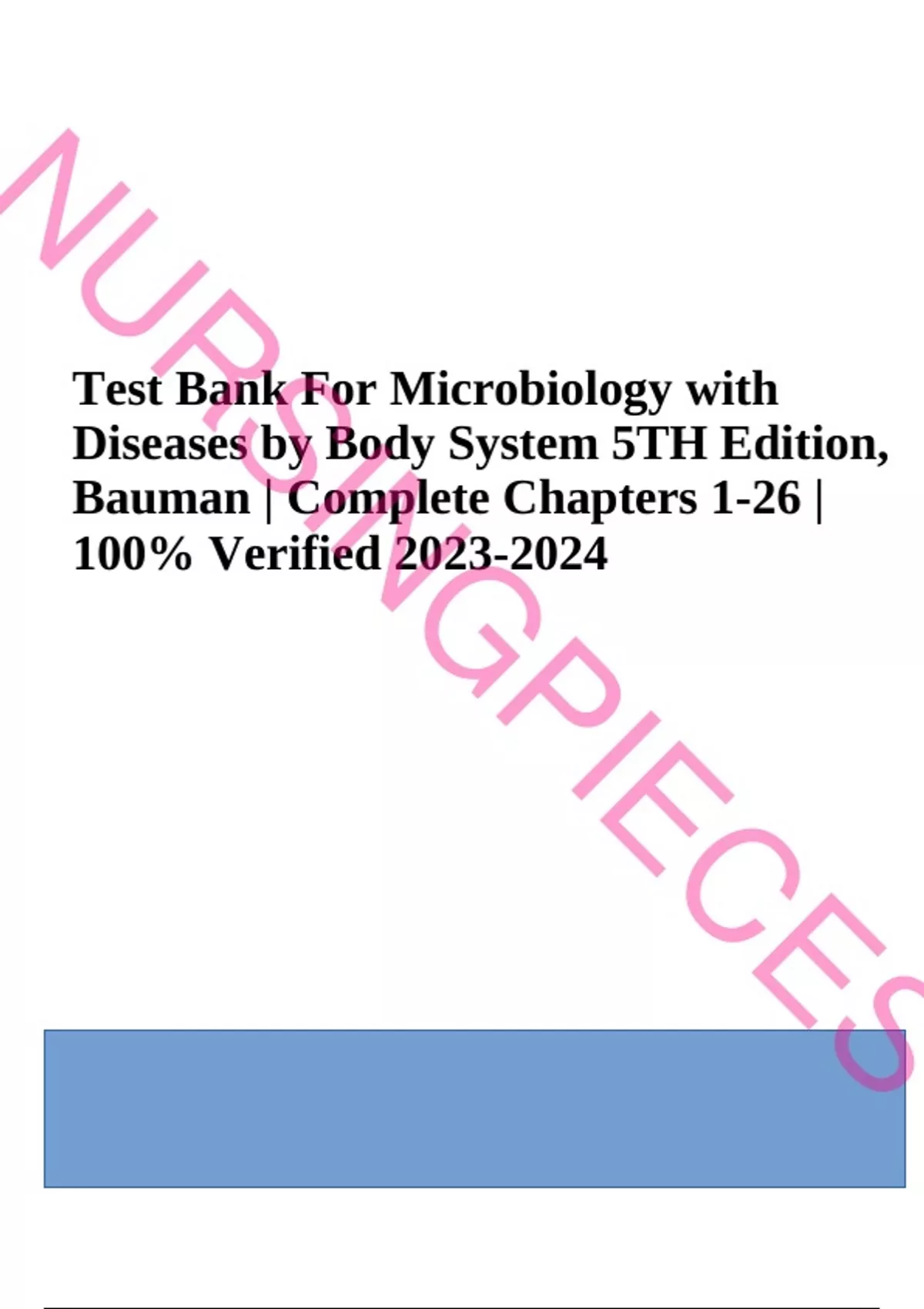 Test Bank - Microbiology with Diseases by Taxonomy, 6th Edition (Bauman ...
