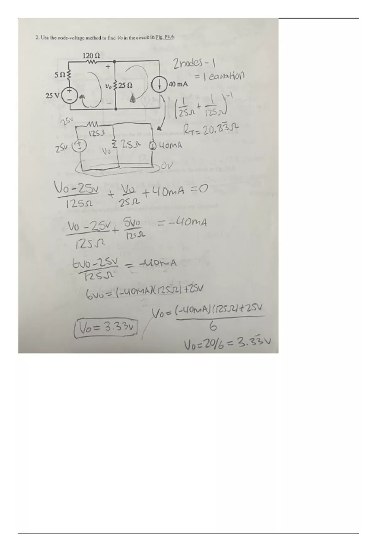 Circuit Analysis: Node Voltage Problem and Solution - ENE-41 (ENE41) - Stuvia US