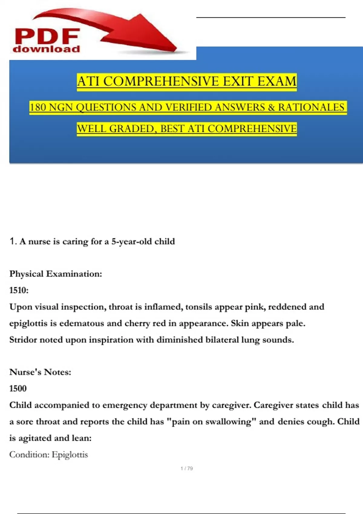 ATI Comprehensive Exit Exam (2023 / 2024) with NGN Questions and ...