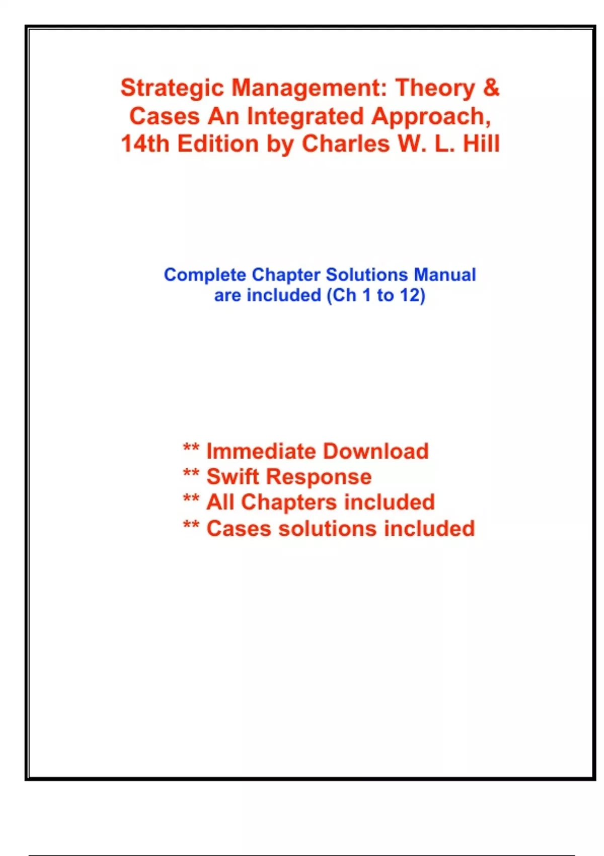 Solutions for Strategic Management: Theory & Cases An Integrated ...