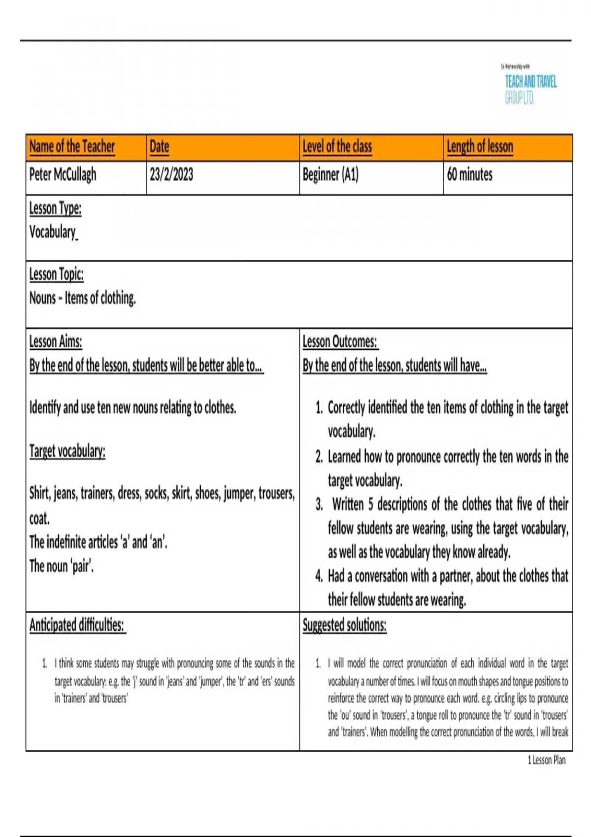 *PASSED* TEFL Level 5 Advanced Diploma. Assignment 1. Teaching ...