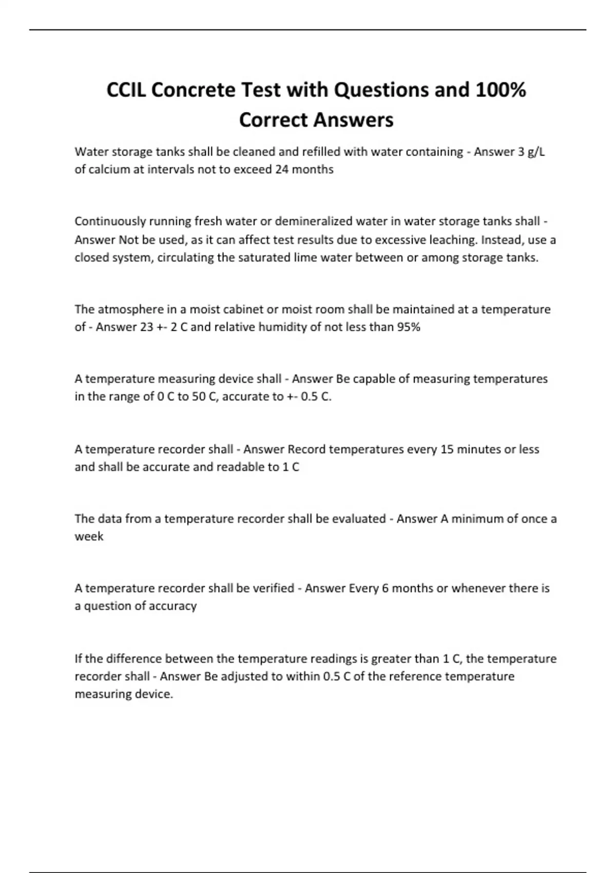 CCIL Concrete Test with Questions and 100% Correct Answers - CCIL ...