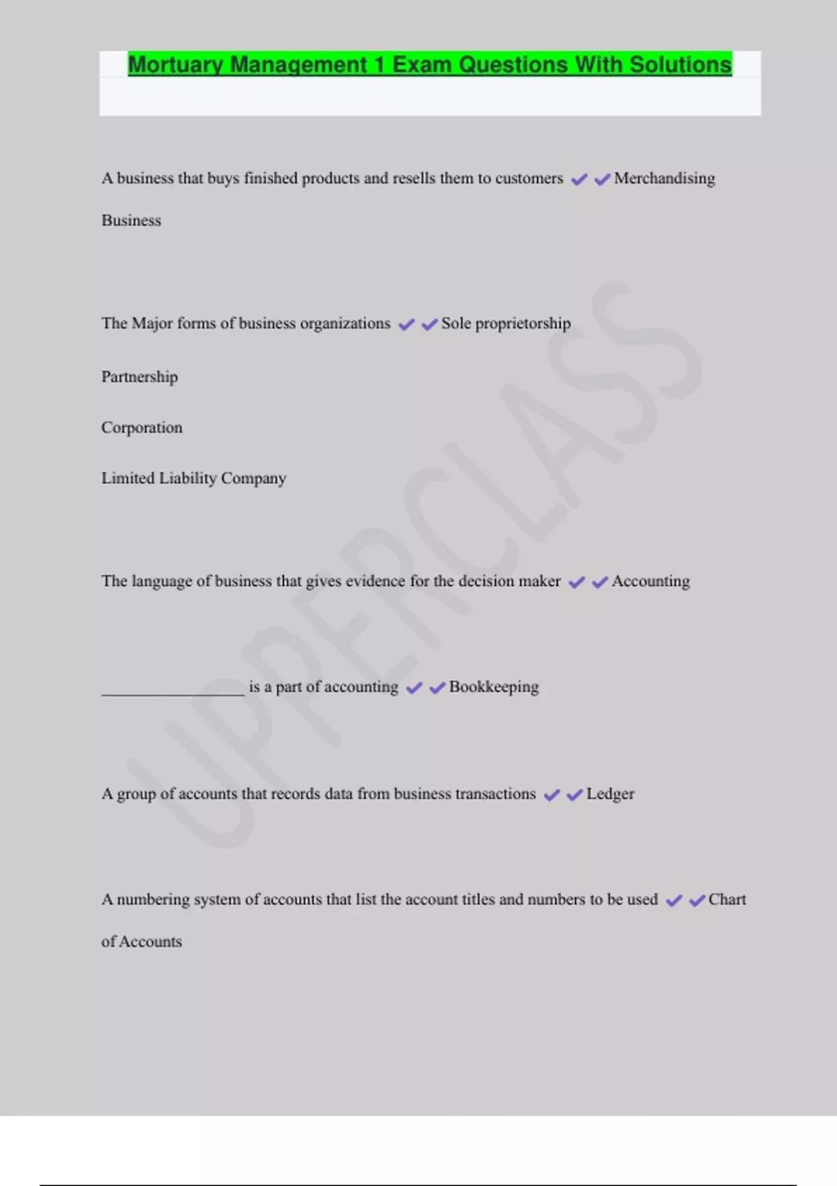 Mortuary Management 1 Exam Questions With Solutions - Mortuary ...