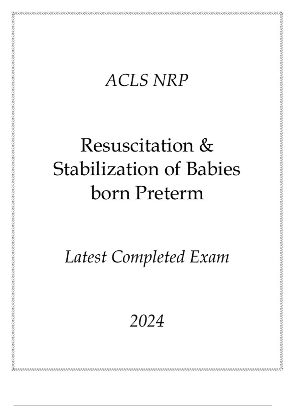 ACLS NRP Resuscitation & Stabilization of Babies born Preterm Latest ...