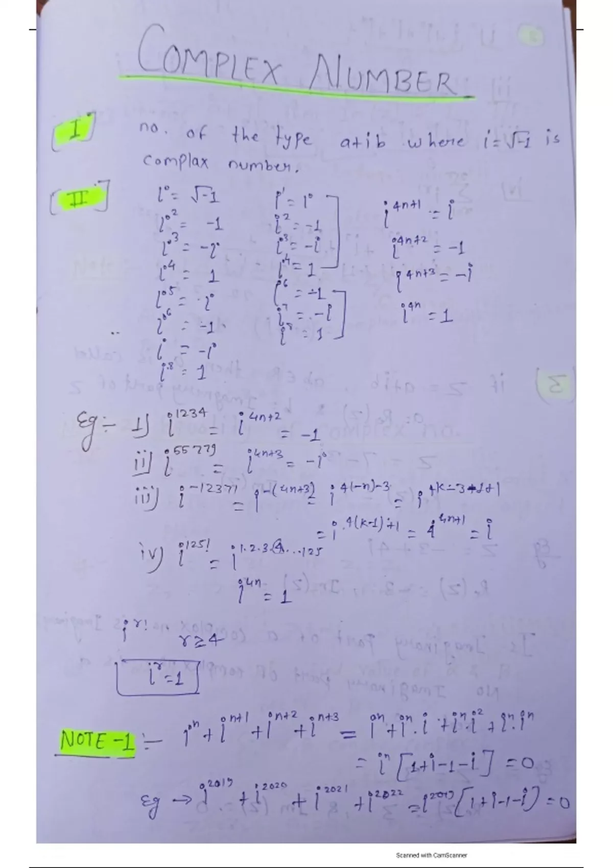 IIT JEE Mains & Advanced Maths Complex Numbers Notes | Class 11/12 ...