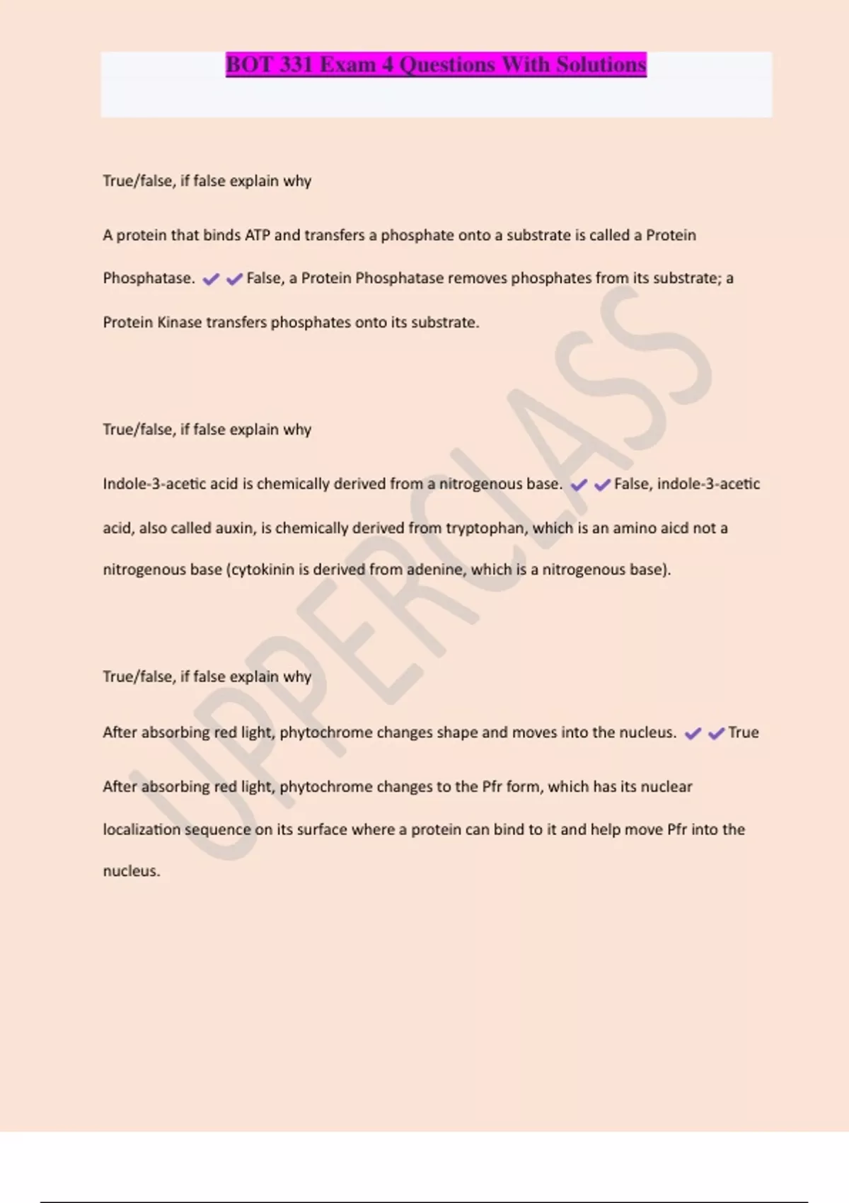 BOT 331 Exam 4 Questions With Solutions - BOT 331 - Stuvia US