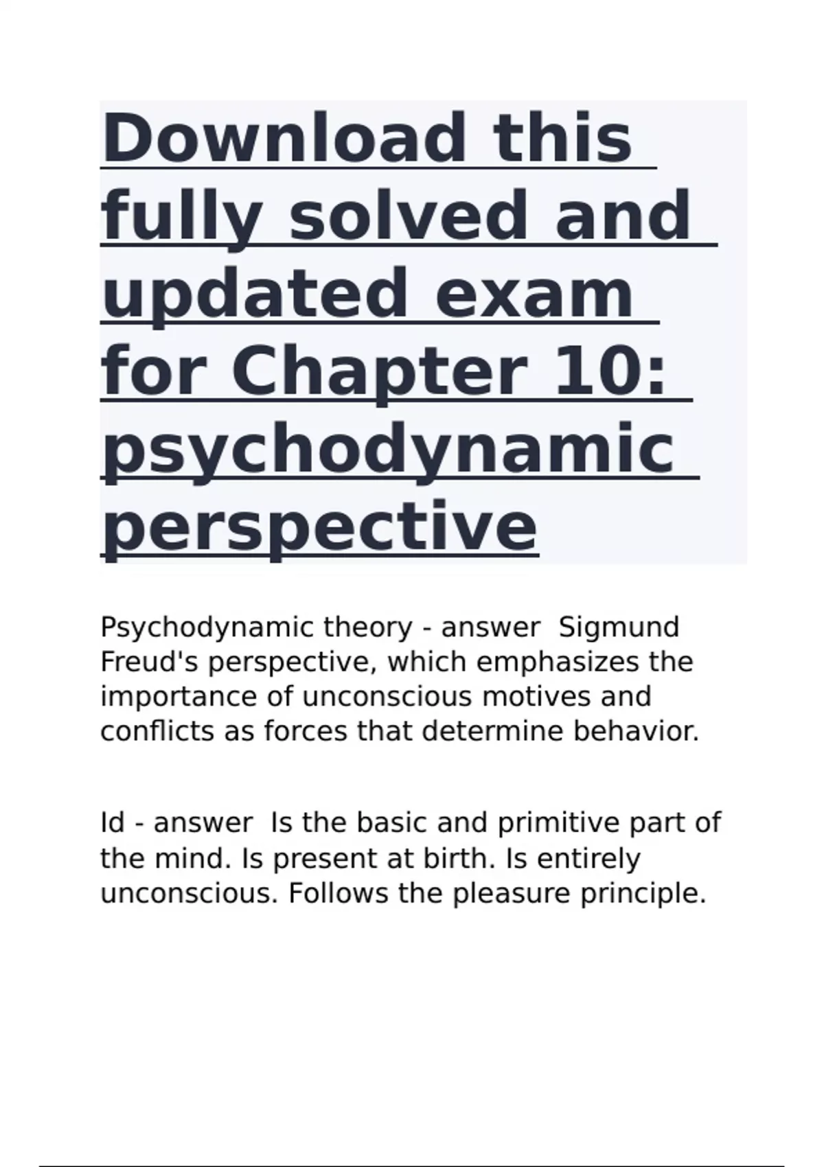 Download this fully solved and updated exam for Chapter 10 ...