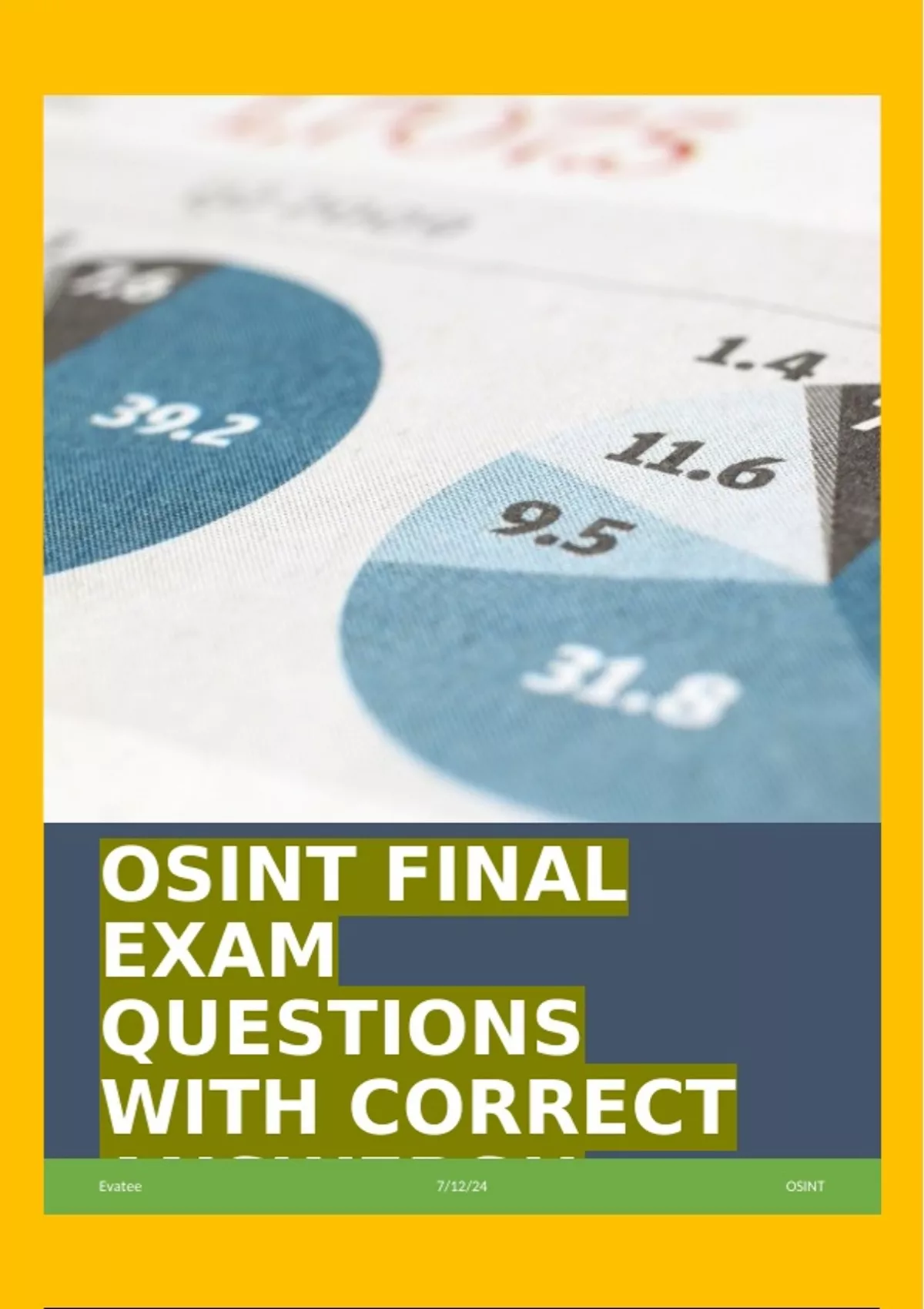 OSINT FINAL EXAM QUESTIONS WITH CORRECT ANSWERS!! - OSINT - Stuvia US